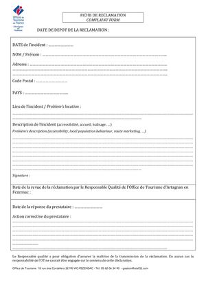 Calaméo - Fiche De Reclamation