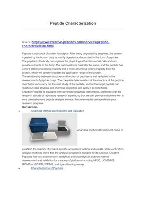 Calaméo - Peptide Characterization