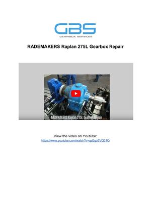 Calaméo - RADEMAKERS Raplan 275L Gearbox Repair
