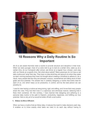 Calaméo - 18 Reasons Why A Daily Routine Is So Important