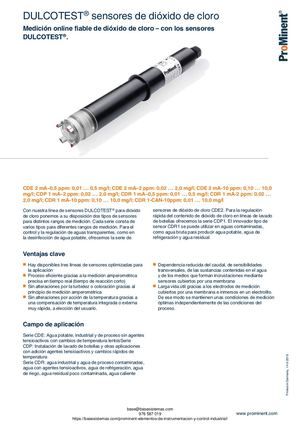 Calaméo - SENSOR DIOXIDO DE CLORO PROMINENT DULCOTEST