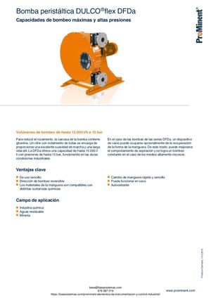 Calaméo - BOMBA PERISTALTICA PROMINENT DULCOFLEX DFDa