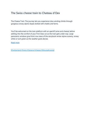 Calaméo - The Swiss Cheese Train