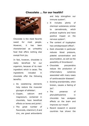 Calaméo - Article - Nutrition_Chocolate … For Our Health