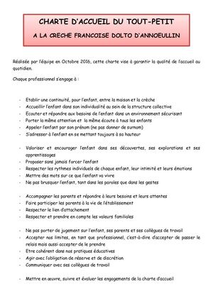 Calaméo - Charte D'accueil Du Tout Petit En Creche