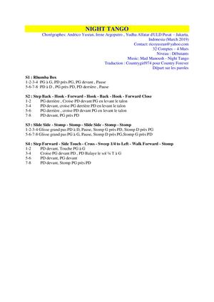 Calaméo - Line dance - Night Tango
