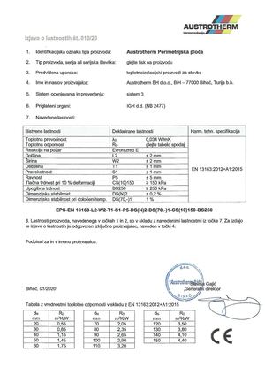 Calaméo - Izjava o Lastnostih Perimetrijska Ploča (SLO)