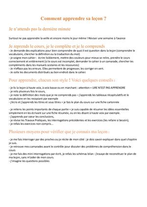 Calaméo - Comment Apprendre Sa Leçon 1