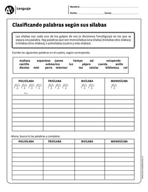 Calaméo - Clasificando palabras según sus sílabas