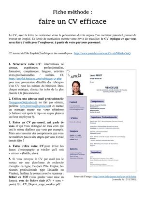 Calaméo - Fiche Méthode Cv Efficace