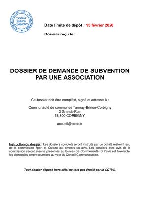Calaméo - DOSSIER DE DEMANDE DE SUBVENTION EVENEMENTIEL EXCEPTIONNEL 2020