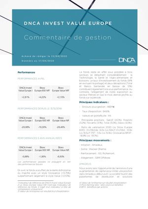 Calaméo - Dnca Invest Value Europe Commentaire De Gestion 21 04 2020