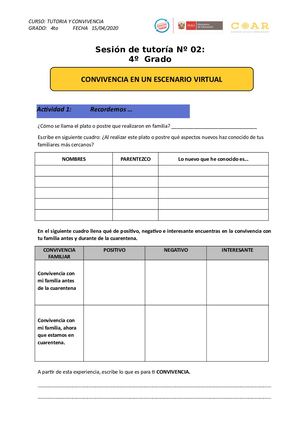 Sesiones De Tutoria Minedu: Nueva Ficha De Monitoreo A La Sesión