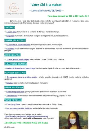 Calaméo - Lettre Info CDI Du 02 05 2020