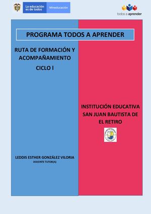 Calaméo - Ruta De Acompañamiento Ciclo l Pta
