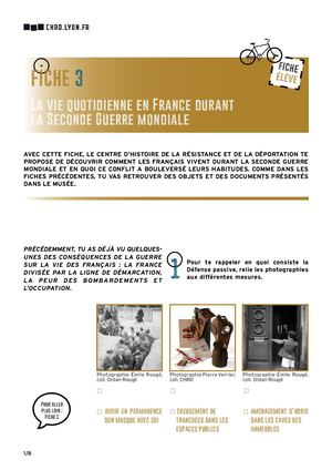 Calaméo - Fiche Élèves n°3 : La vie quotidienne en France durant la ...