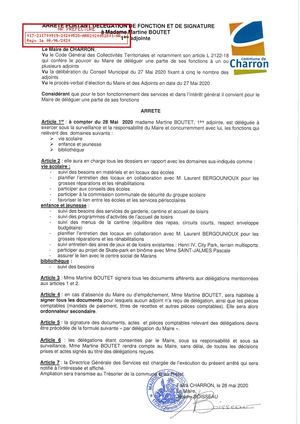 Calaméo - Arrêté Délég Fonction Et Signature BOUTET