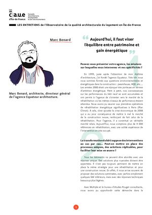 Calaméo - Entretien avec Marc Benard