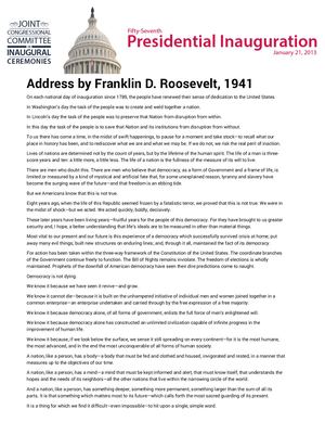 Calaméo - 3- Inaugural Address By Franklin D. Roosevelt, 1941