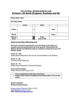 Calaméo - Unit Football Referees Marking Form UK North