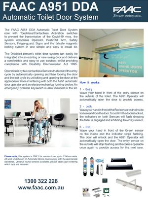 Calaméo - FAAC A951 DDA Automatic Toilet Door System