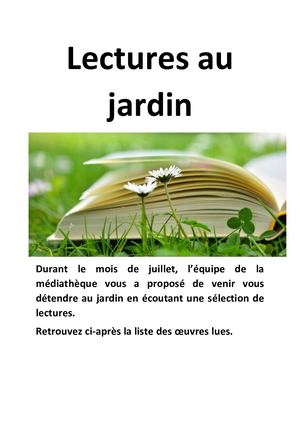 Calaméo - Lectures au jardin