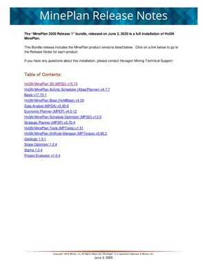 Calaméo - Mine Plan Release Notes