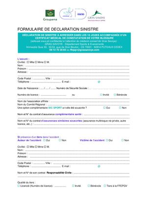 Calaméo - Formulaire De Declaration Sinistre Ffepgv