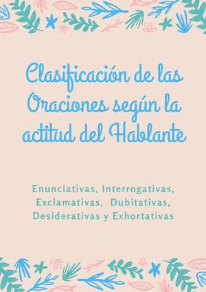 Calaméo - Clasificación de las Oraciones según la actitud del hablante