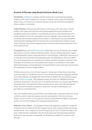 Calaméo - Excision Of Fibroma Using Dental Soft Tissue Diode Laser