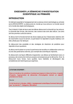 Calaméo - Enseigner La Demarche D Investigation Scientifique Au Primaire