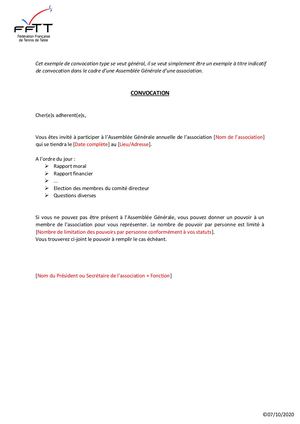 Calaméo - 1 5b Exemples Convocation + Pouvoir AG