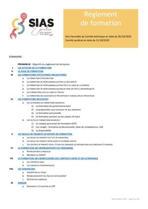 Calaméo - Règlement de Formation - Oct 2020