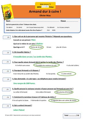Calaméo - Fiches Rallye Lecture Corrigées Armand Dur À Cuire ! Niveaux ...