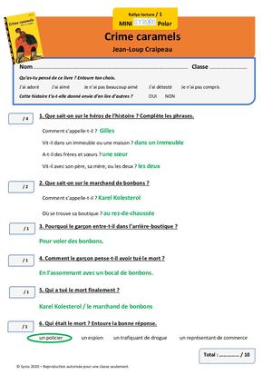 Calaméo - Fiches Rallye Lecture Corrigées Crime Caramels Niveaux 1 & 2