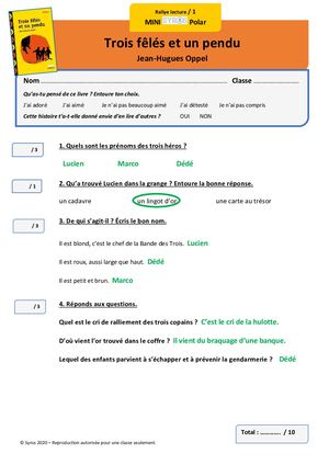 Calaméo - Fiches Rallye Lecture Corrigées Trois Fêlés Et Un Pendu ...