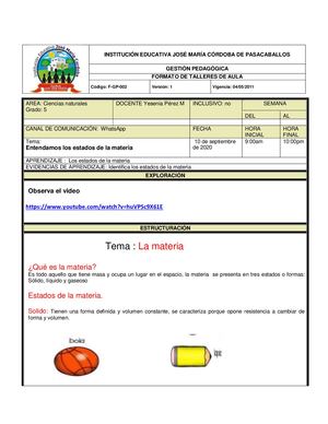 Calaméo - Guía Estados De La Materia Grado 5