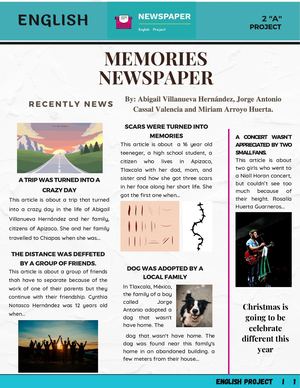 Calaméo - Memories Newspaper. English project.