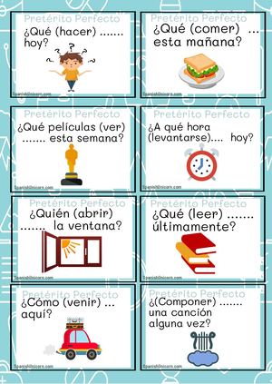 Calaméo - Preterito Perfecto 72 Tarjetas