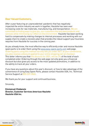 Calaméo - Customer update letter - Easy Spare Parts (US)