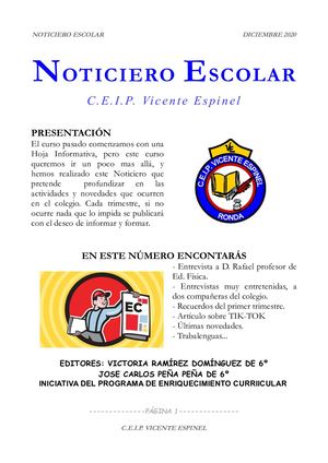 Calaméo - Noticiero Escolar Diciembre 2020