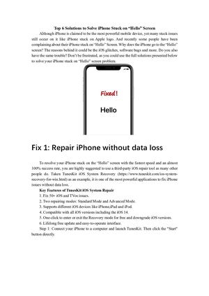 Calaméo - How to Fix iPhone Stuck on Hello Screen