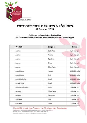 Calaméo - COTE OFFICIELLE FRUITS LÉGUMES 2021