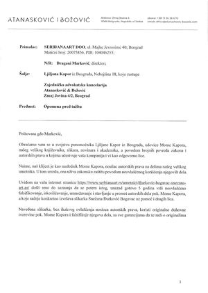 Calaméo - Opomena Pred Tužbu Serbianaart 21 Avgust 20