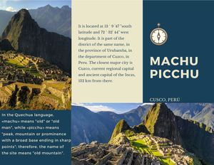 Calaméo - Brochure Machu Picchu