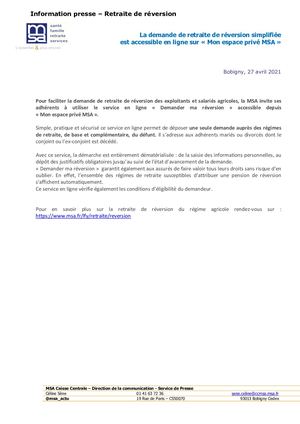 Calaméo - Info Presse Msa Service En Ligne De Demande De Retraite De ...