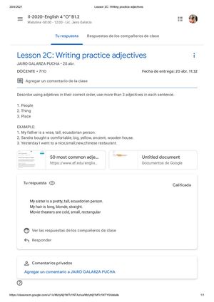 Calaméo - Lesson 2c Writing Practice Adjectives