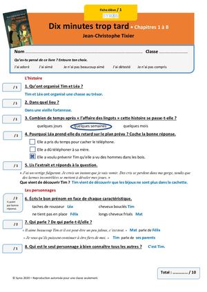Calaméo - Dix Minutes Trop Tard Corrigés