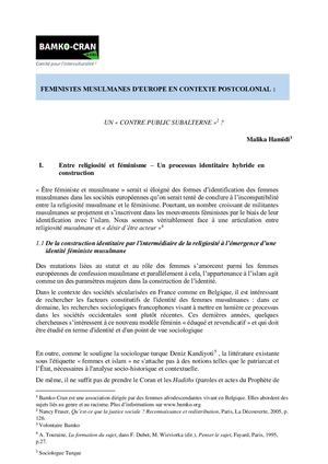 Calaméo - « Feministes musulmanes d’Europe en contexte postcolonial ...
