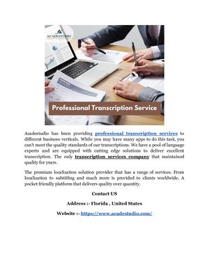 Calaméo - Professional Transcription Service